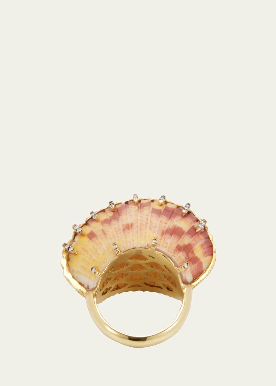 Silvia Furmanovich 18K Yellow Gold Shell Statement Ring with Diamonds - Bergdorf Goodman