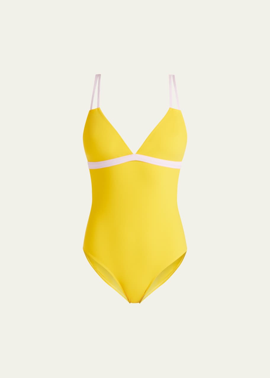VALIMARE Aruba Colorblock Double-Strap One-Piece Swimsuit - Bergdorf ...