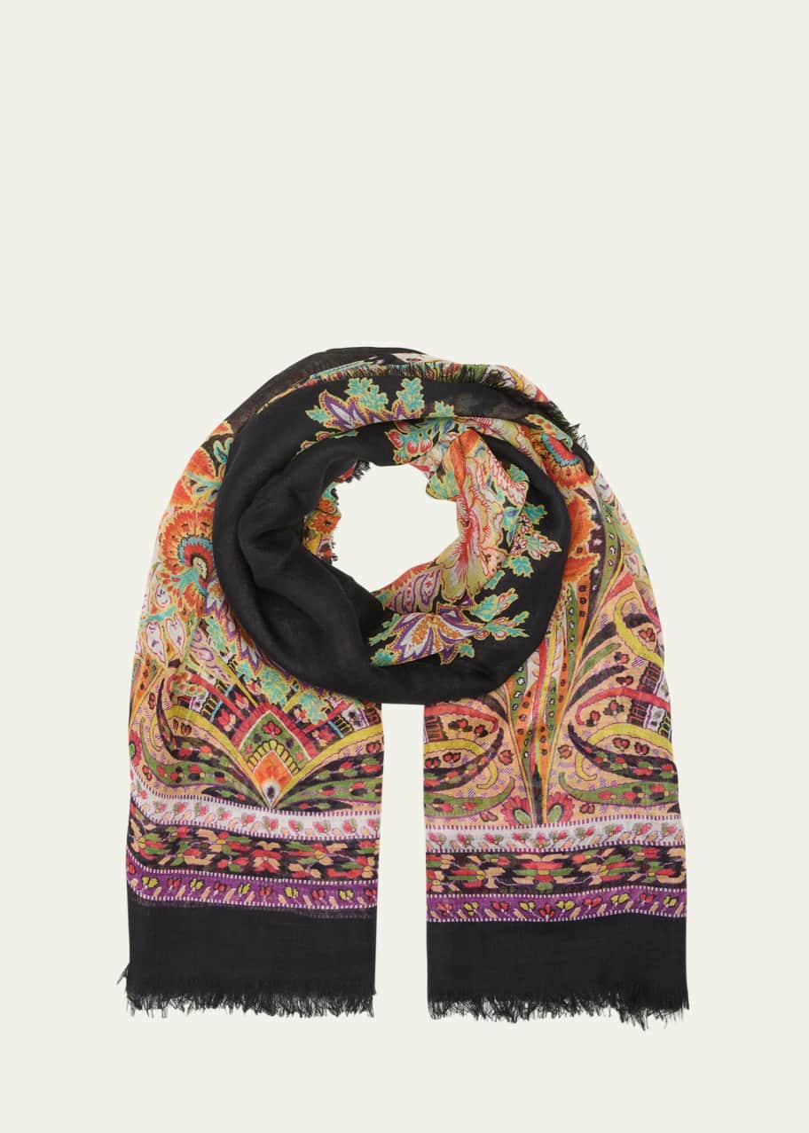Etro Patterned Modal-Silk Scarf - Bergdorf Goodman