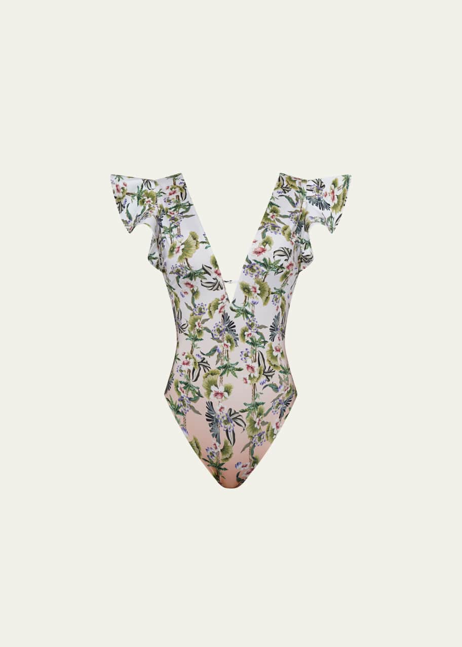 Aqua Blu Australia Daffodil-Print Mackenzie One-Piece Swimsuit (A-C Cup ...