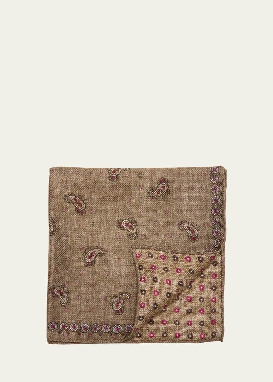 Brunello Cucinelli Men's Linen-Silk Double-Faced Pocket Square ...