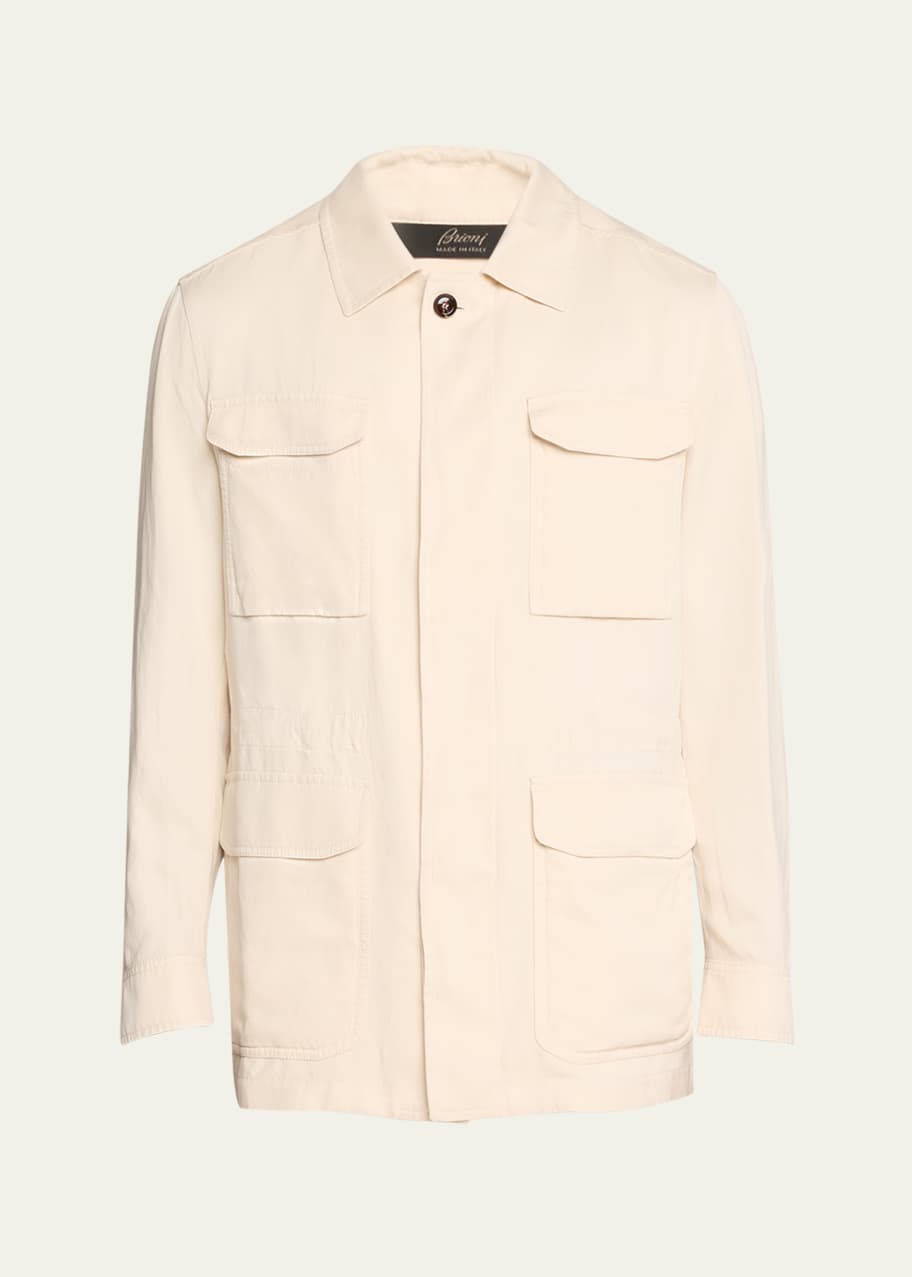 Brioni Men's Sahariana Silk-Linen Safari Jacket - Bergdorf Goodman