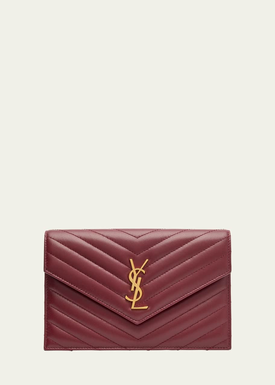 Saint Laurent Small YSL Wallet on Chain in Quilted Leather - Bergdorf ...