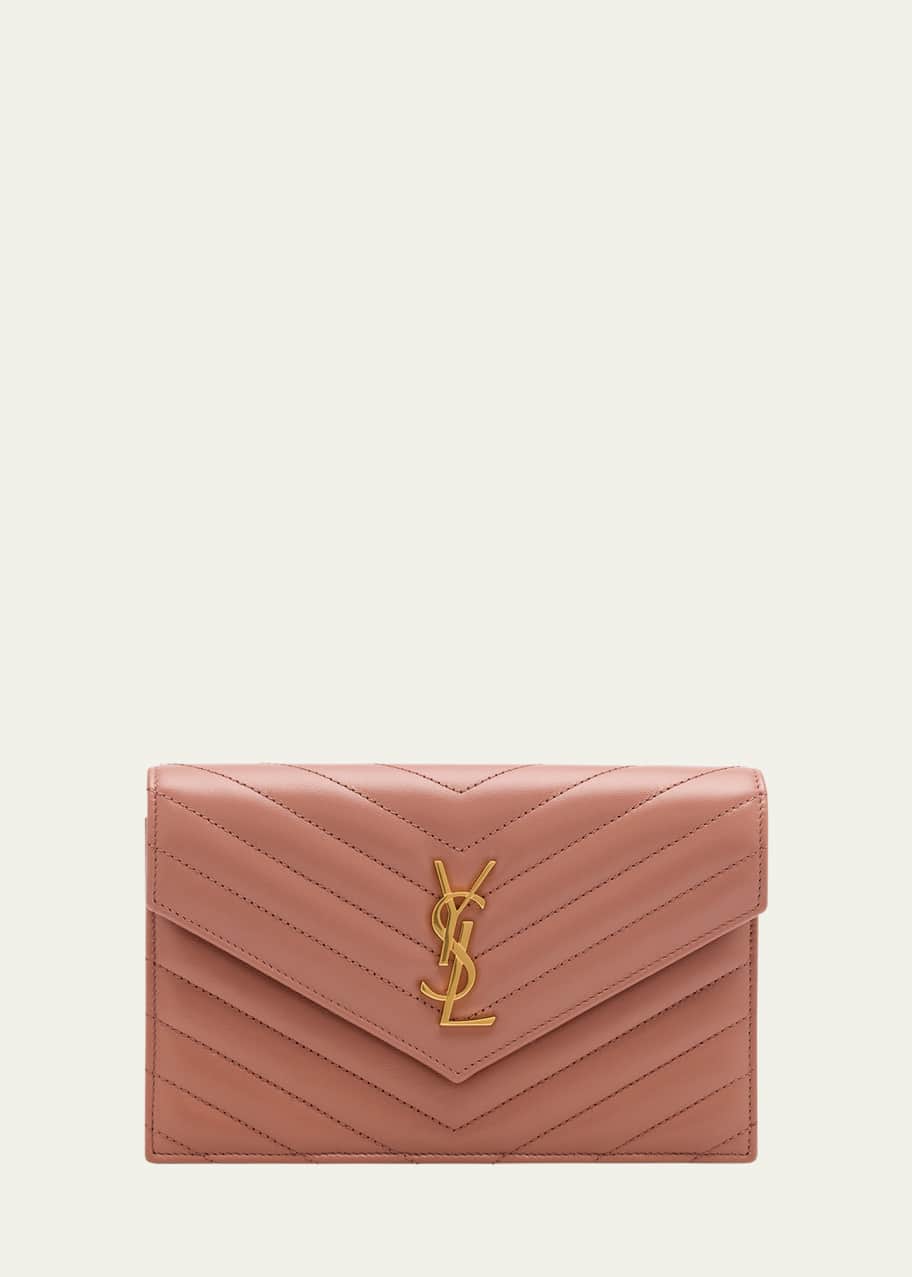 Saint Laurent Small YSL Wallet on Chain in Quilted Leather - Bergdorf ...