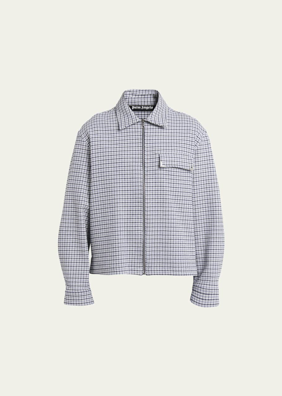 Palm Angels Men's Micro-Check Zip Blouson Jacket - Bergdorf Goodman