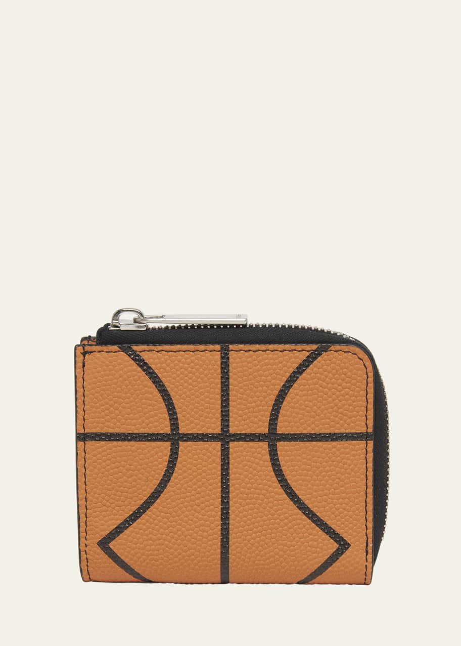 Off-White Men's Leather Basketball-Print Zip Wallet - Bergdorf Goodman
