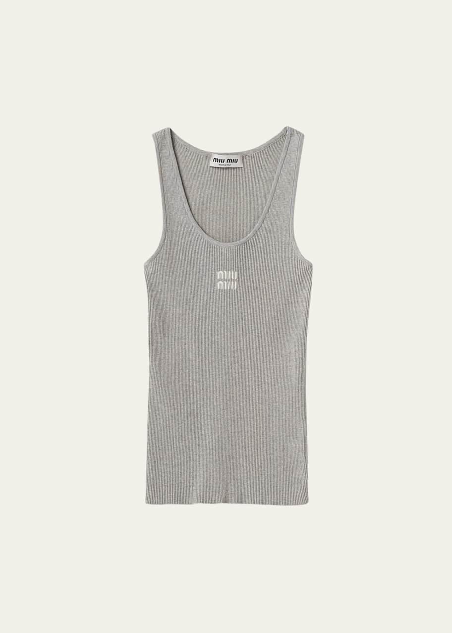 Miu Miu Intarsia Logo Tank Top - Bergdorf Goodman