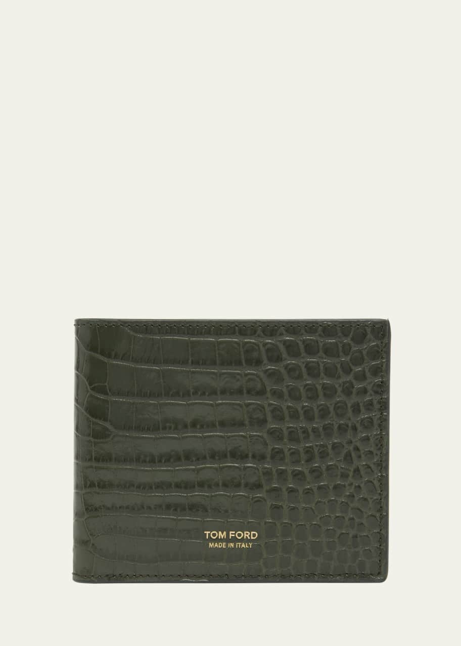 TOM FORD Men's Croc-Effect Leather T-Line Bifold Wallet - Bergdorf Goodman