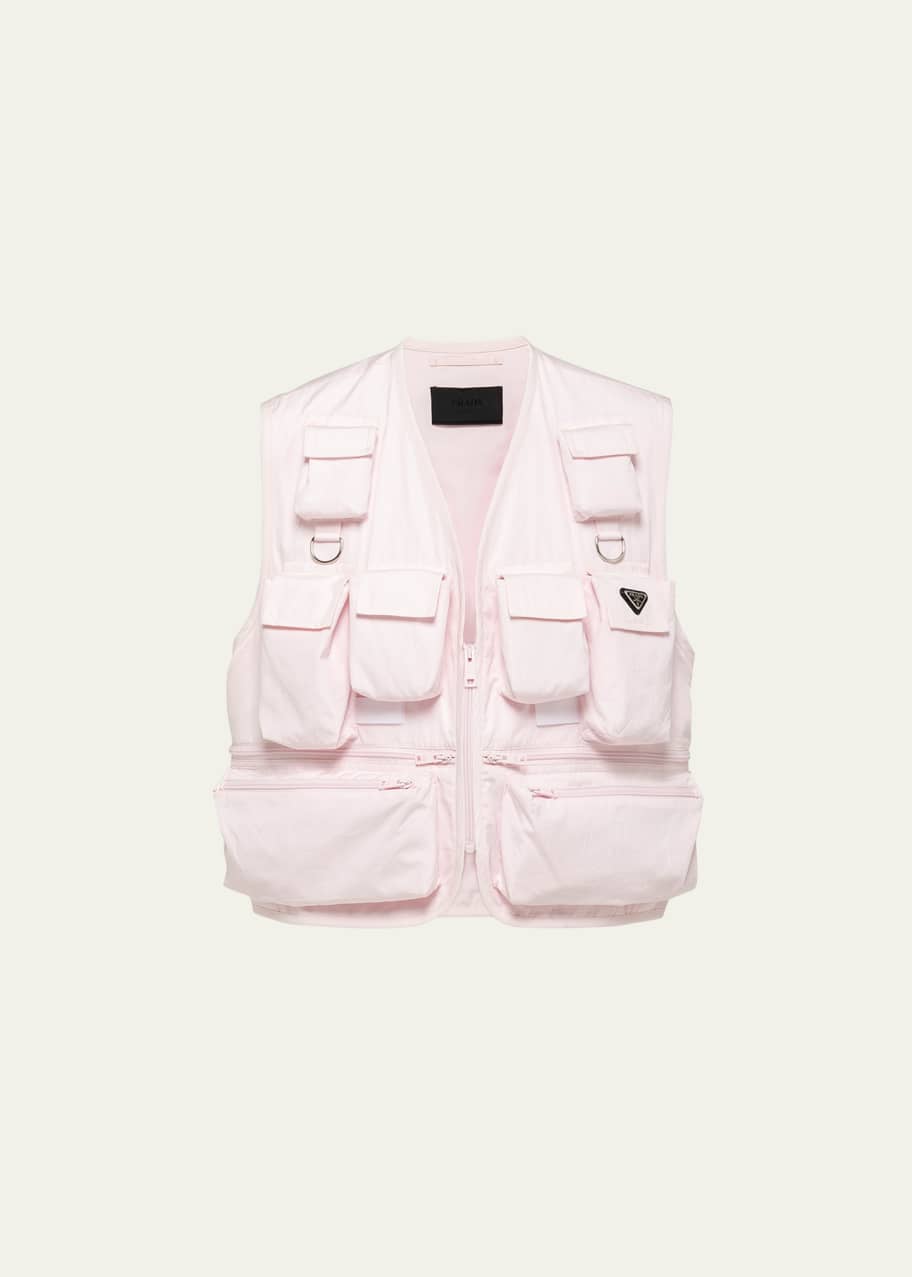 Prada Men's Poplin Multi-Pocket Utility Vest - Bergdorf Goodman