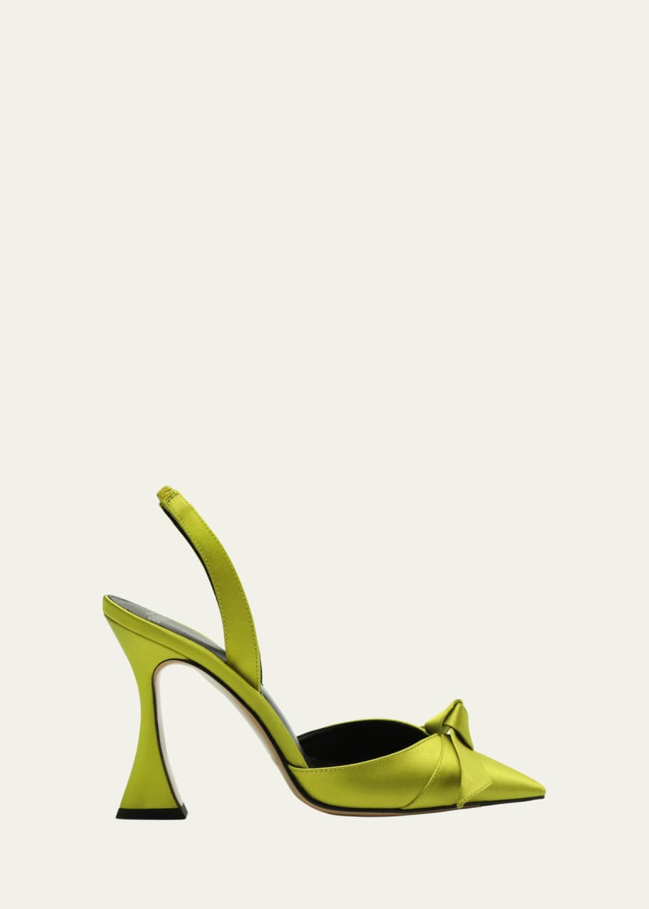 Alexandre Birman Clarita Leather Bow Slingback Pumps - Bergdorf Goodman