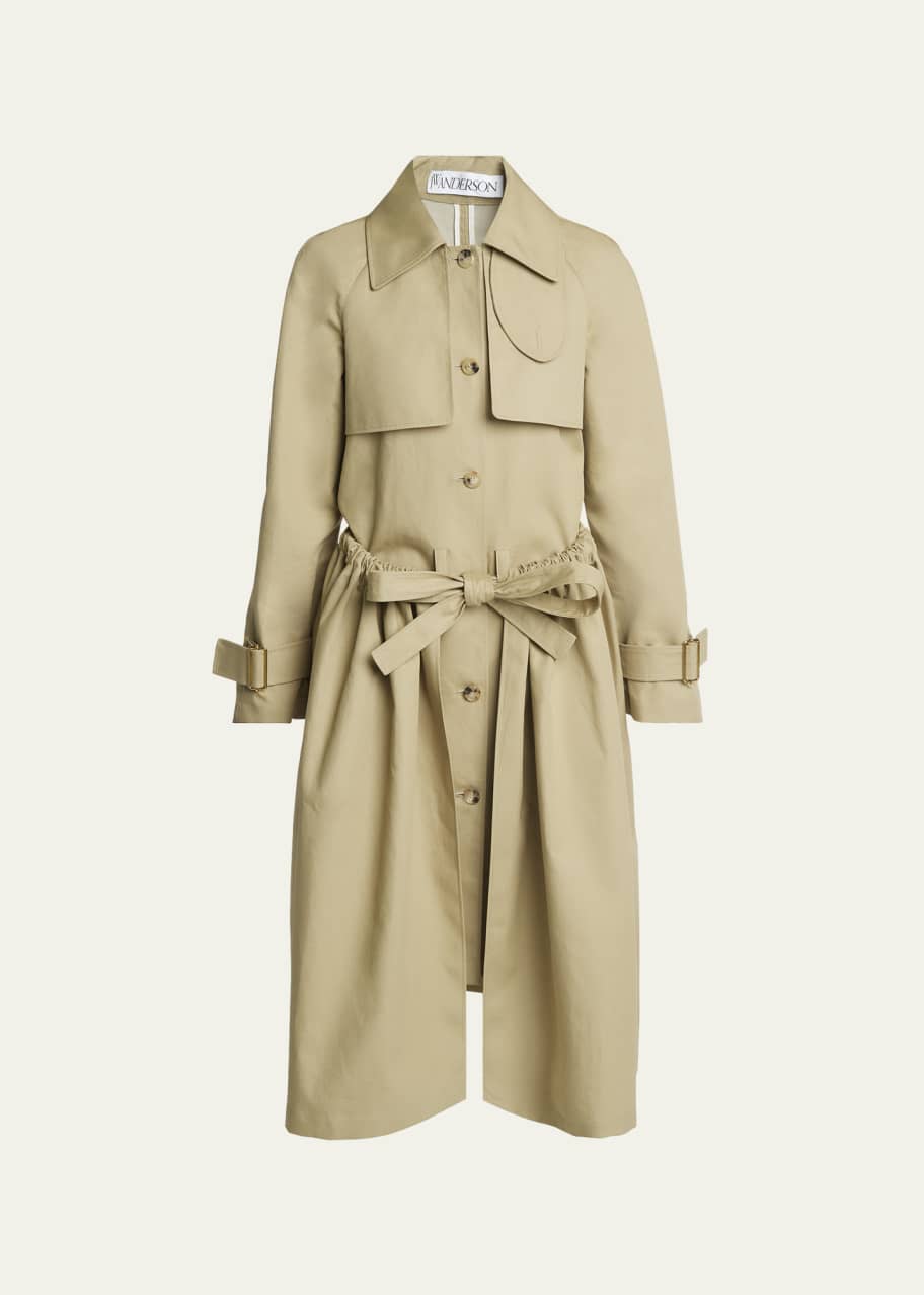 JW Anderson Gathered Waist Belted Trench Coat - Bergdorf Goodman JW Anderson Gathered Waist Belted Trench Coat - Bergdorf Goodman