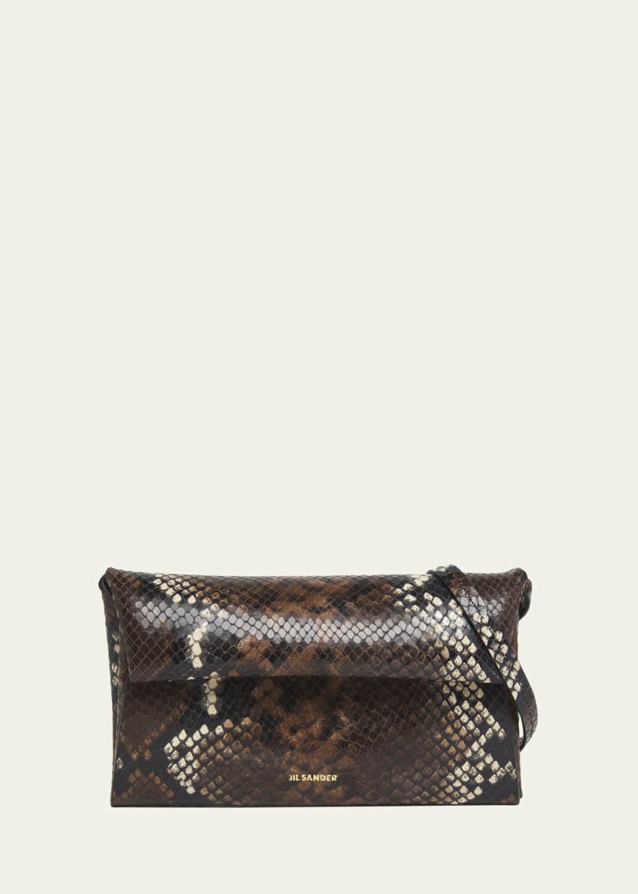Jil Sander Small Envelope Python-Print Shoulder Bag - Bergdorf Goodman