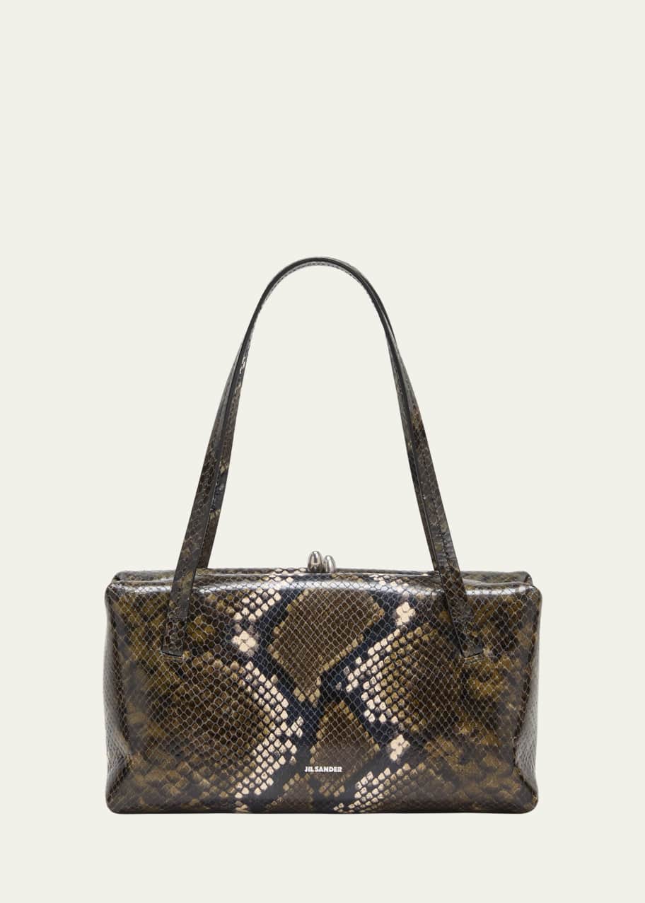 Jil Sander Goji Small Python-Print Top-Handle Bag - Bergdorf Goodman
