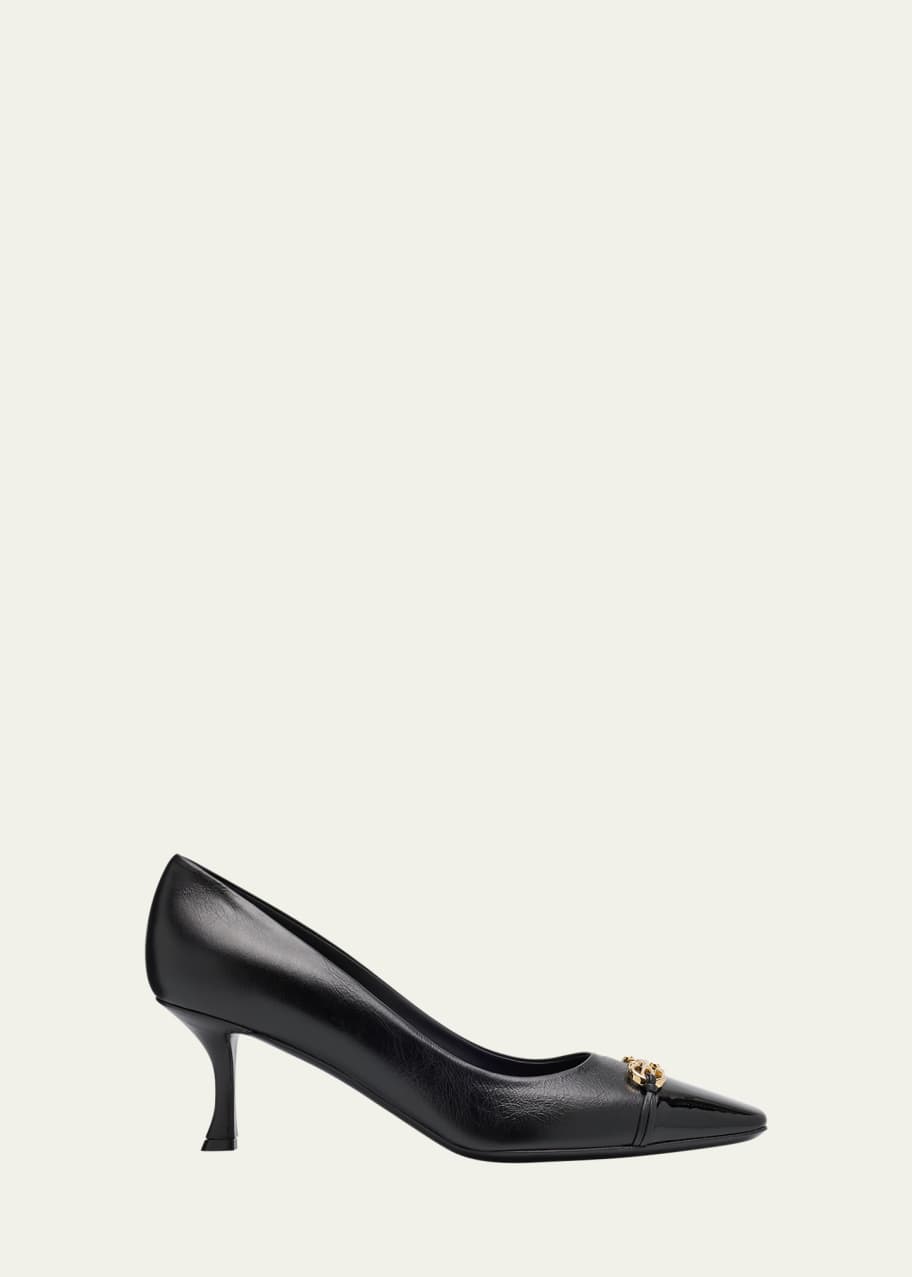 Ferragamo Bria Mixed Leather Chain Pumps - Bergdorf Goodman