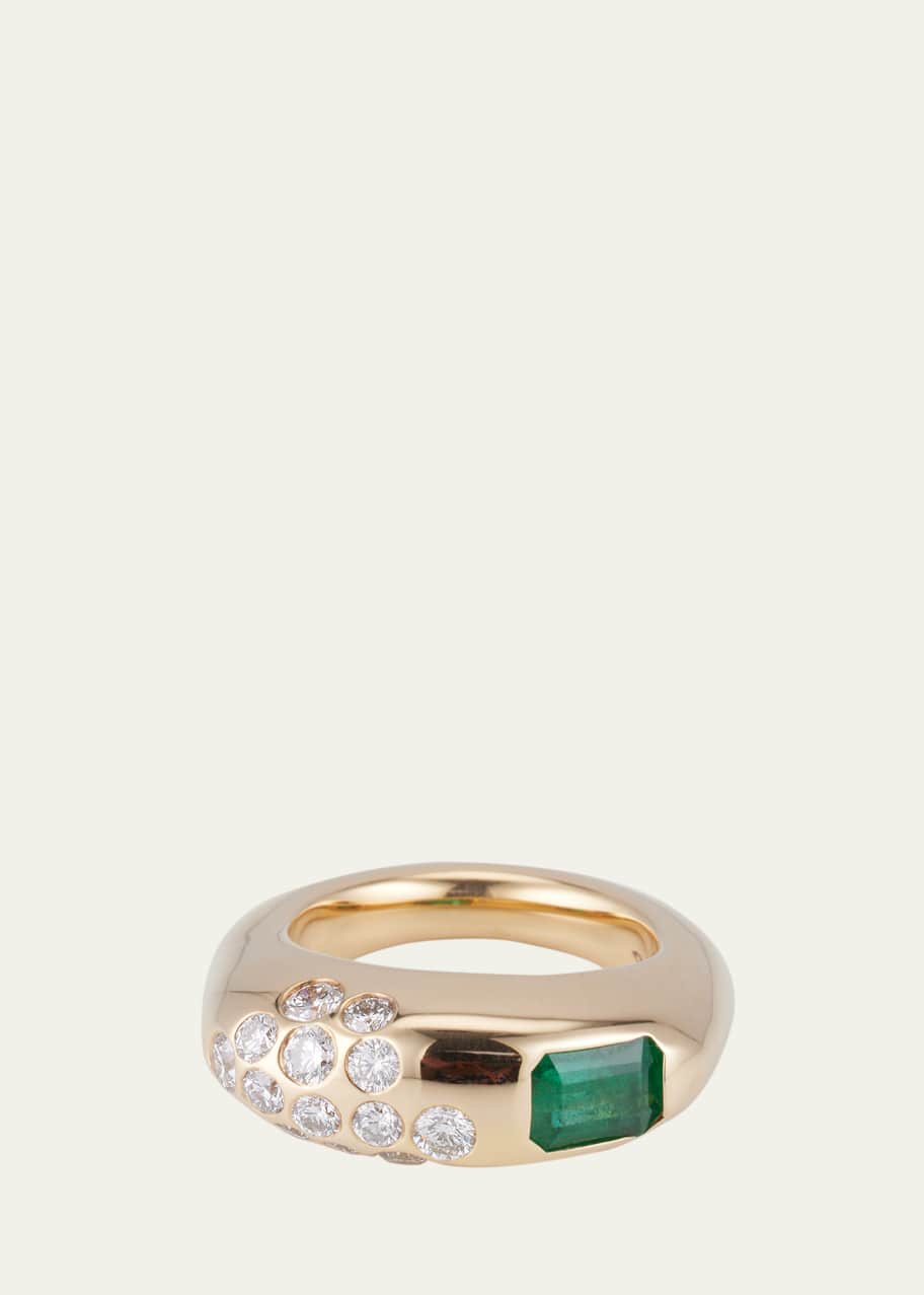 Uniform Object 18K Yellow Gold Dowry Ring With Emerald-Cut Stone And Diamonds - Bergdorf Goodman