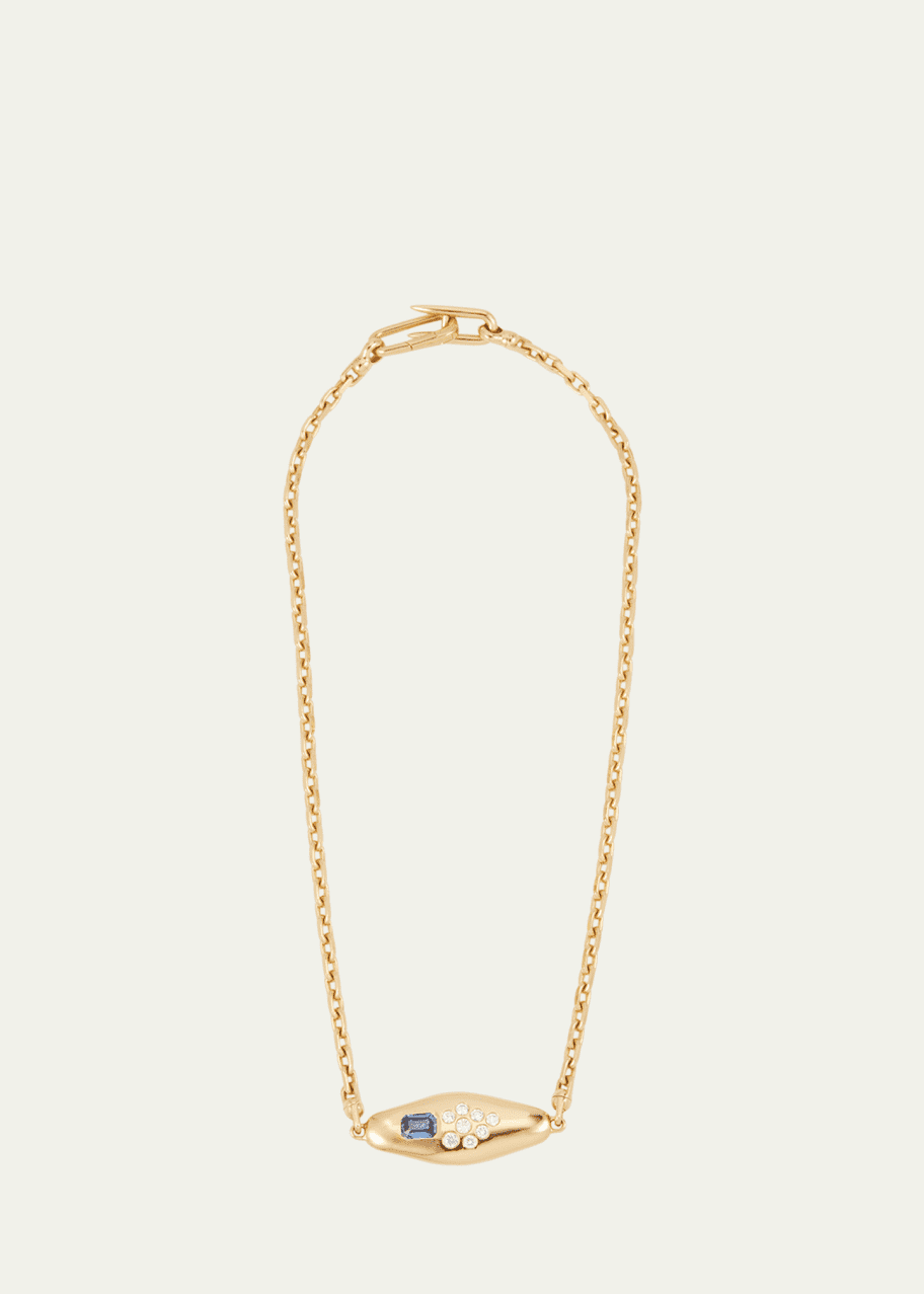 Uniform Object 18K Yellow Gold Blue Sapphire And Diamond Vessel ...