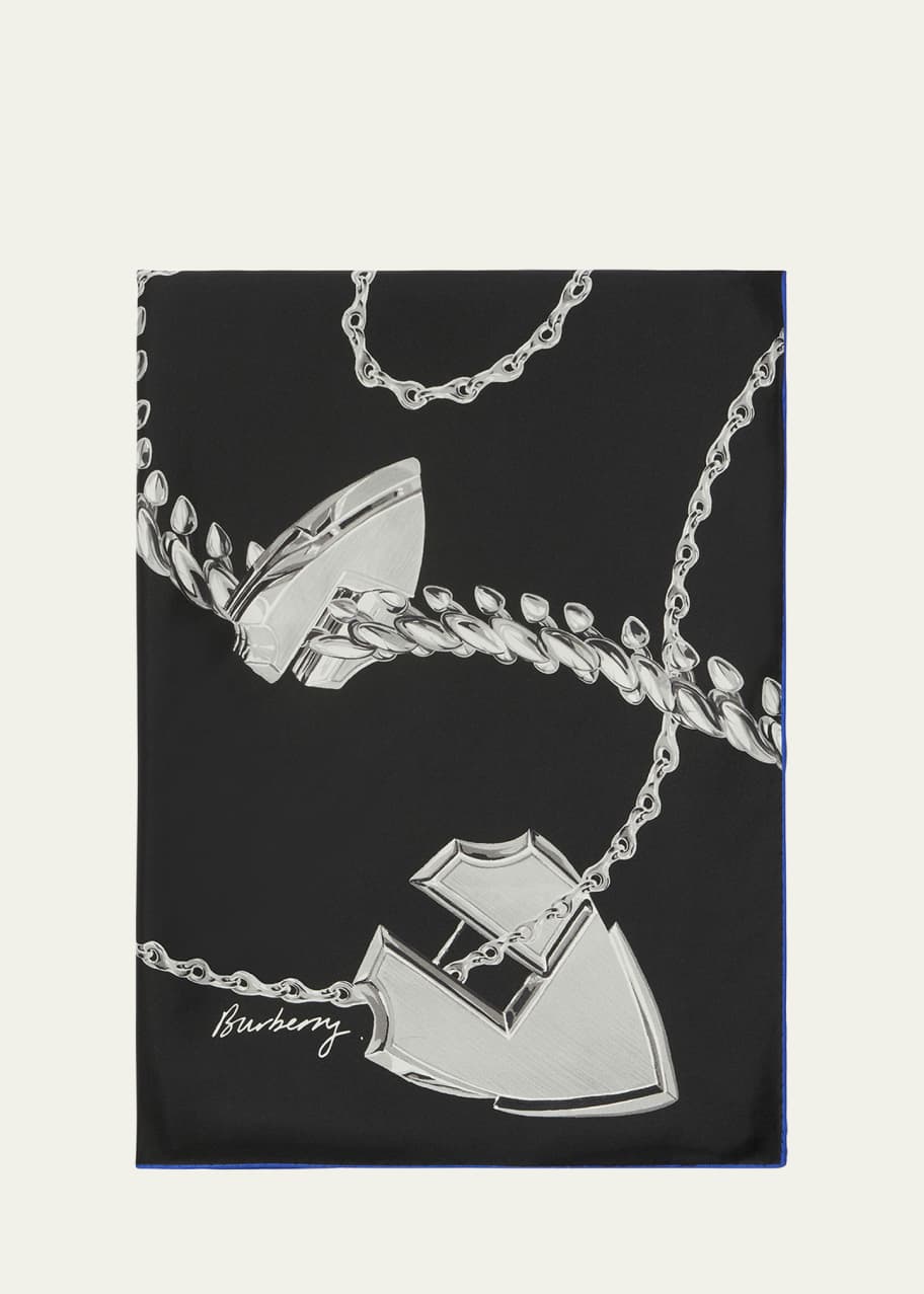 Burberry Shields Chain Silk Twill Scarf - Bergdorf Goodman