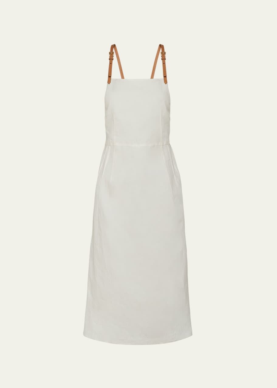 linen backless dress