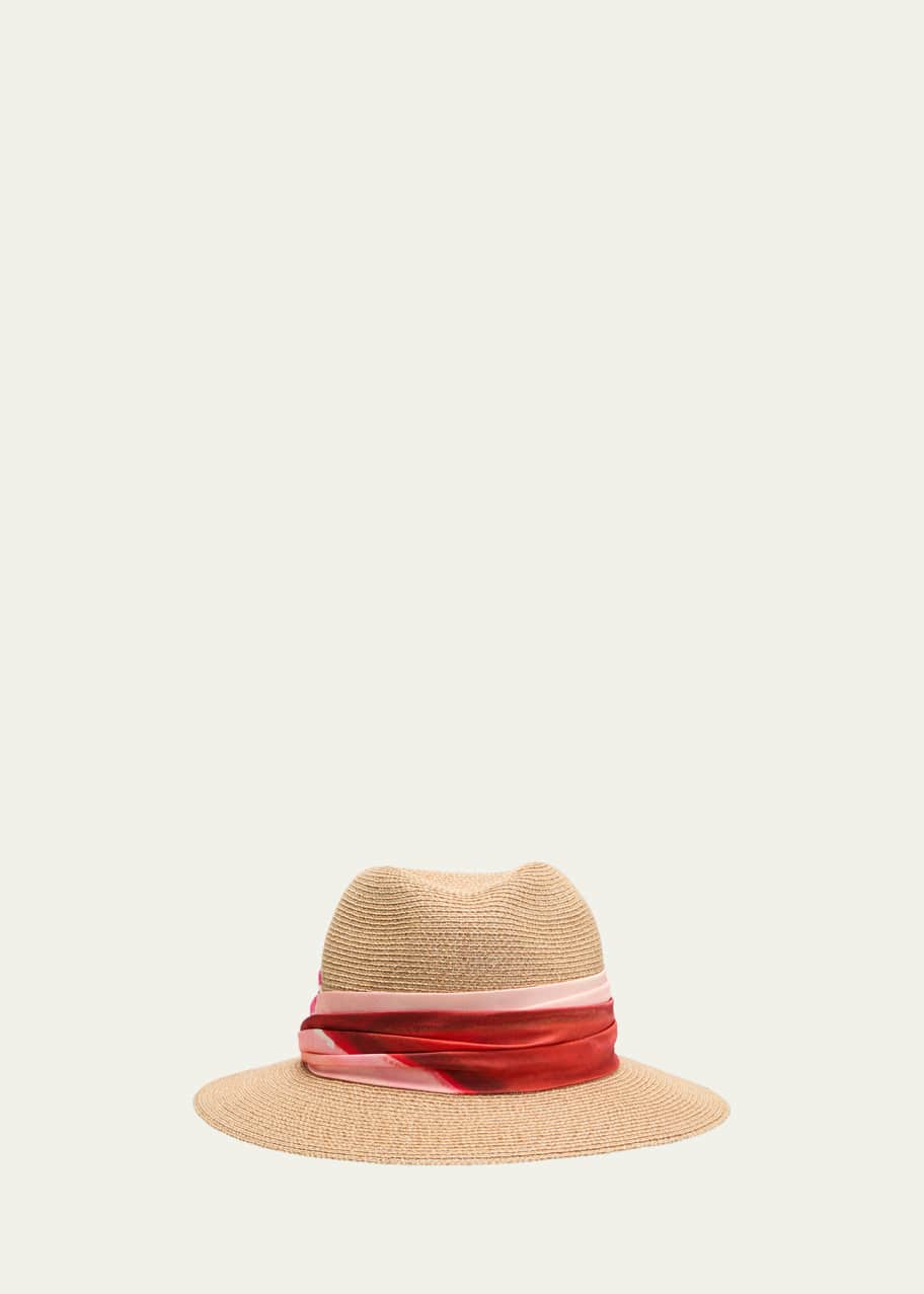 Eugenia Kim Lillian Straw & Silk Scarf Fedora - Bergdorf Goodman