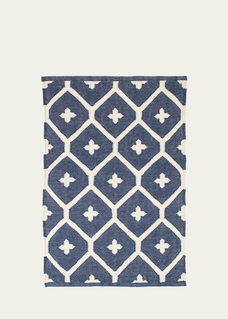Annie Selke Elizabeth Navy Handwoven Indoor/Outdoor Rug, 9' x 12 ...