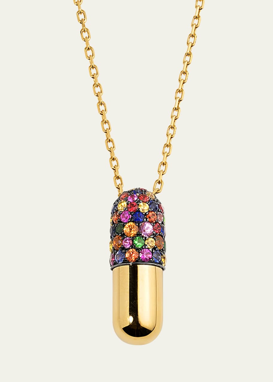 Elior 18k Gold Grand Modele Sapphire Pill Pendant Necklace - Bergdorf ...