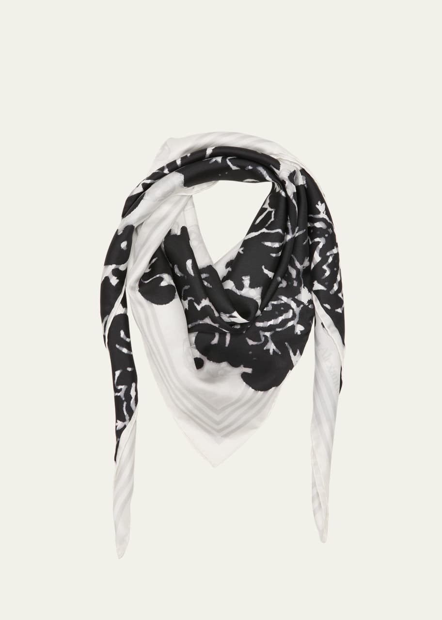 McQueen Bleach Damask Silk Twill Square Scarf - Bergdorf Goodman