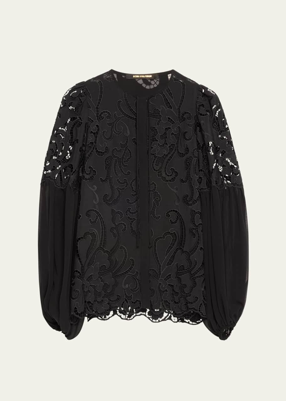 Kobi Halperin Joan Embroidered Cutout Blouse - Bergdorf Goodman