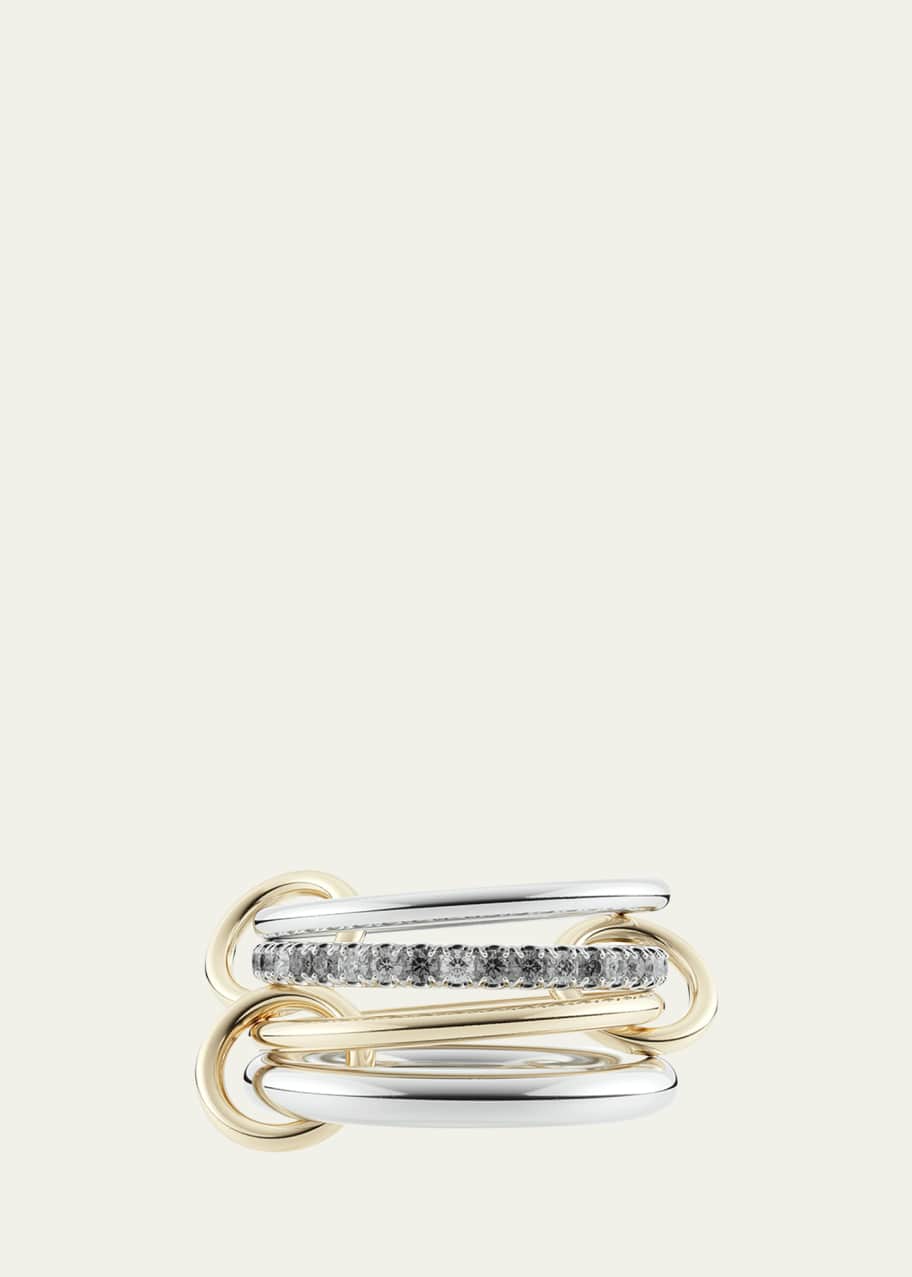 Spinelli Kilcollin 18K Yellow Gold and Silver Nimbus SG Gris 4-Link Diamond Ring - Bergdorf Goodman