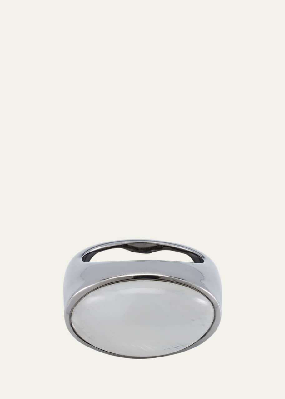 NAKARD Elliptic Ring with Cabochon-Cut Rainbow Moonstone - Bergdorf Goodman