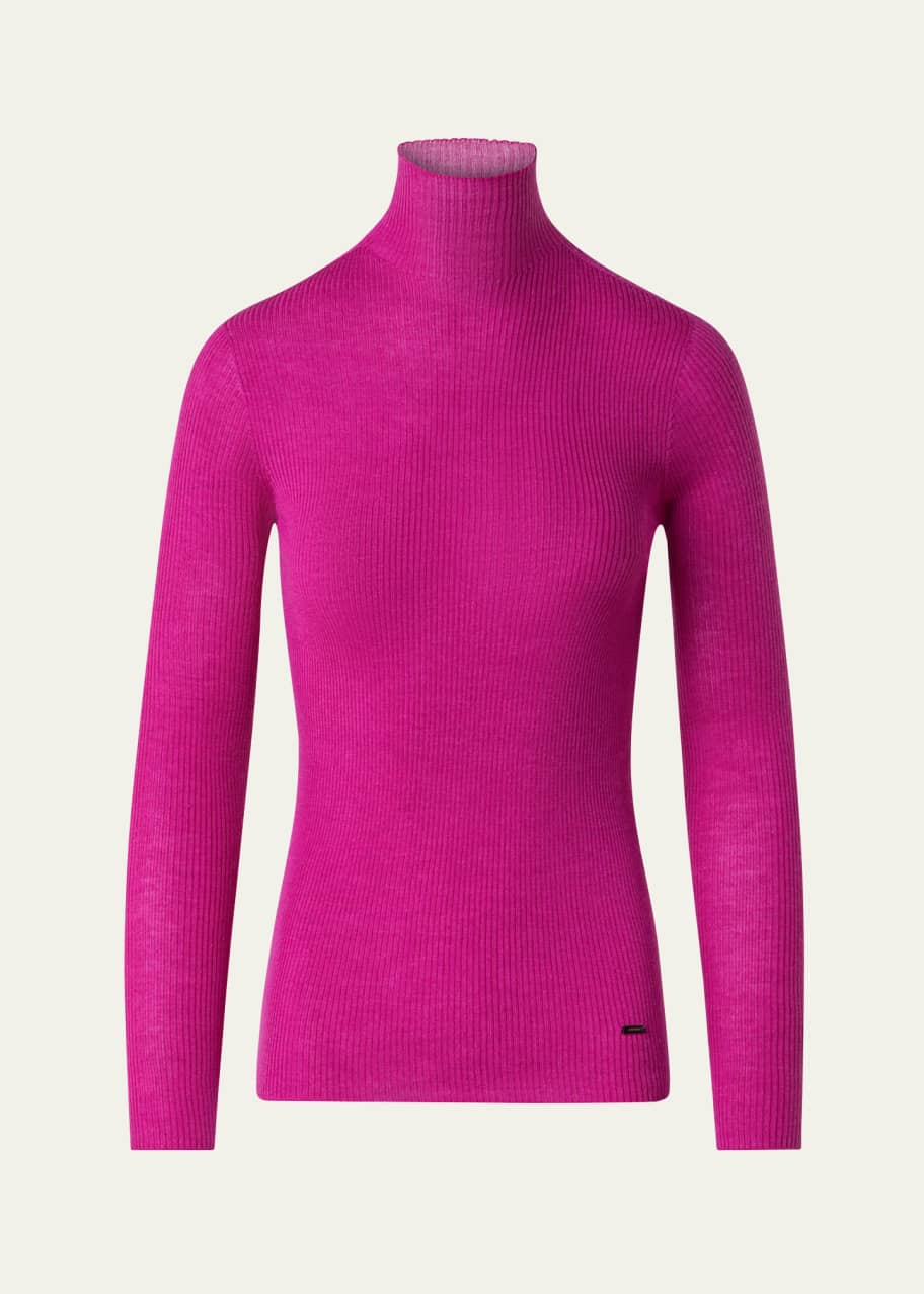 Akris Cashmere-Blend Fine Ribbed Knit Top - Bergdorf Goodman
