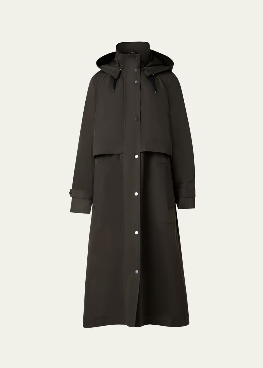 Akris Detachable Drawstring Hooded Silk Taffeta Coat - Bergdorf Goodman