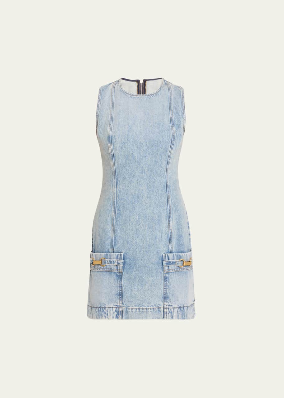 Stella McCartney Vintage Blue Denim Mini Dress with Hardware Details ...