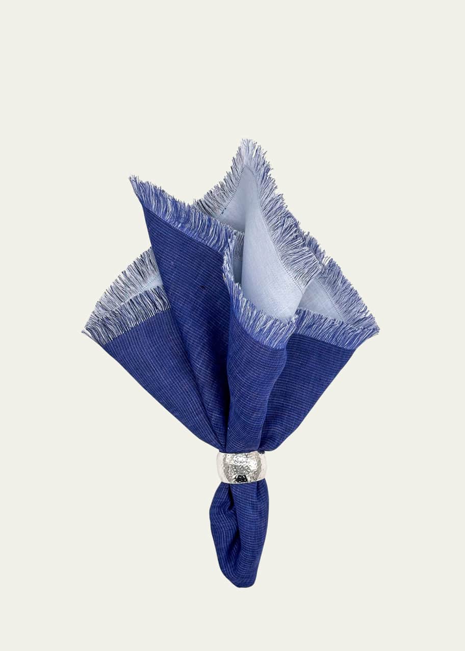Tina Chen Designs Blue Double-Sided Shadow Fringe Napkin - Bergdorf Goodman