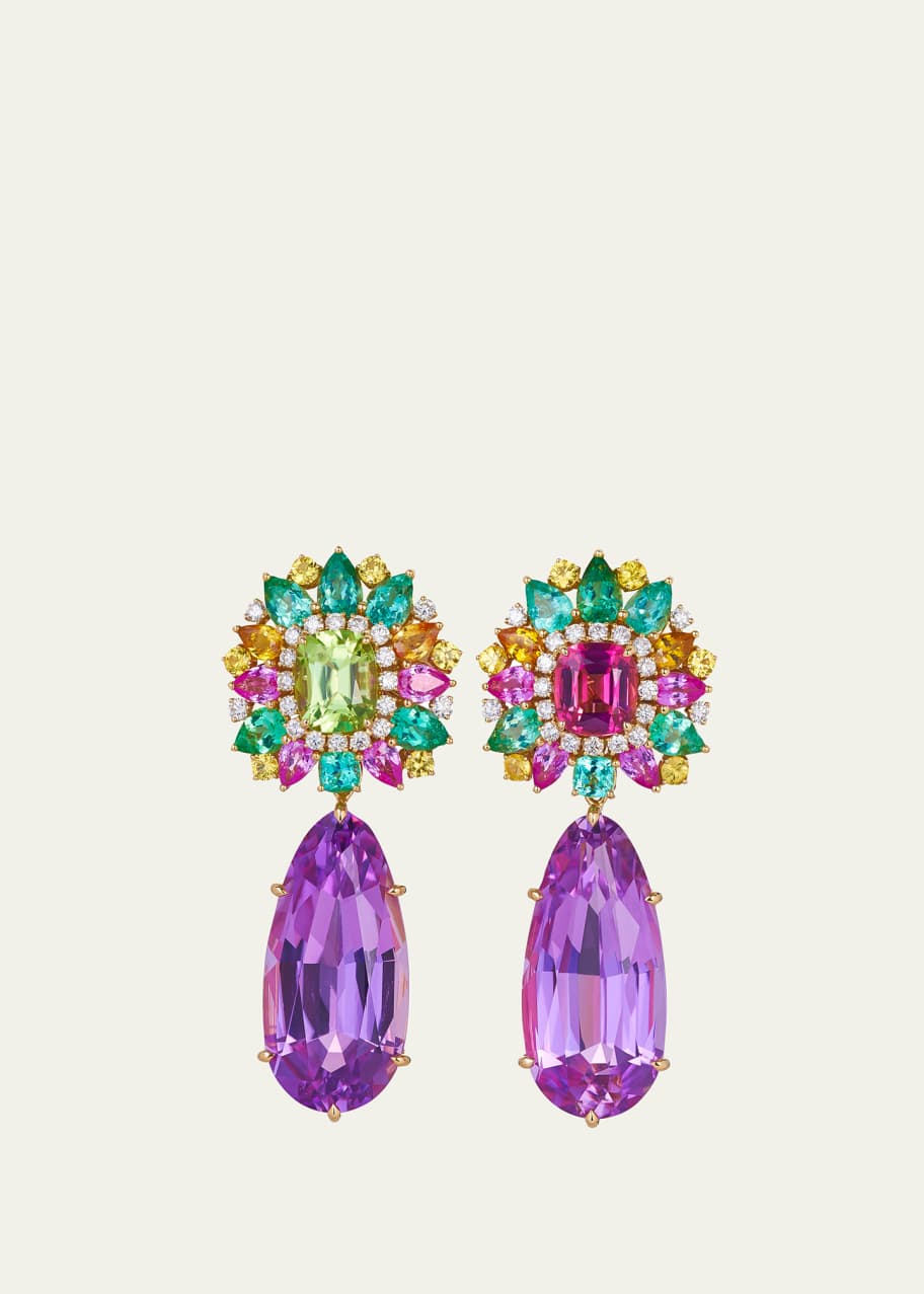 Margot McKinney Jewelry 18K Gold Paraiba Tourmaline Multi-Stone Drop ...
