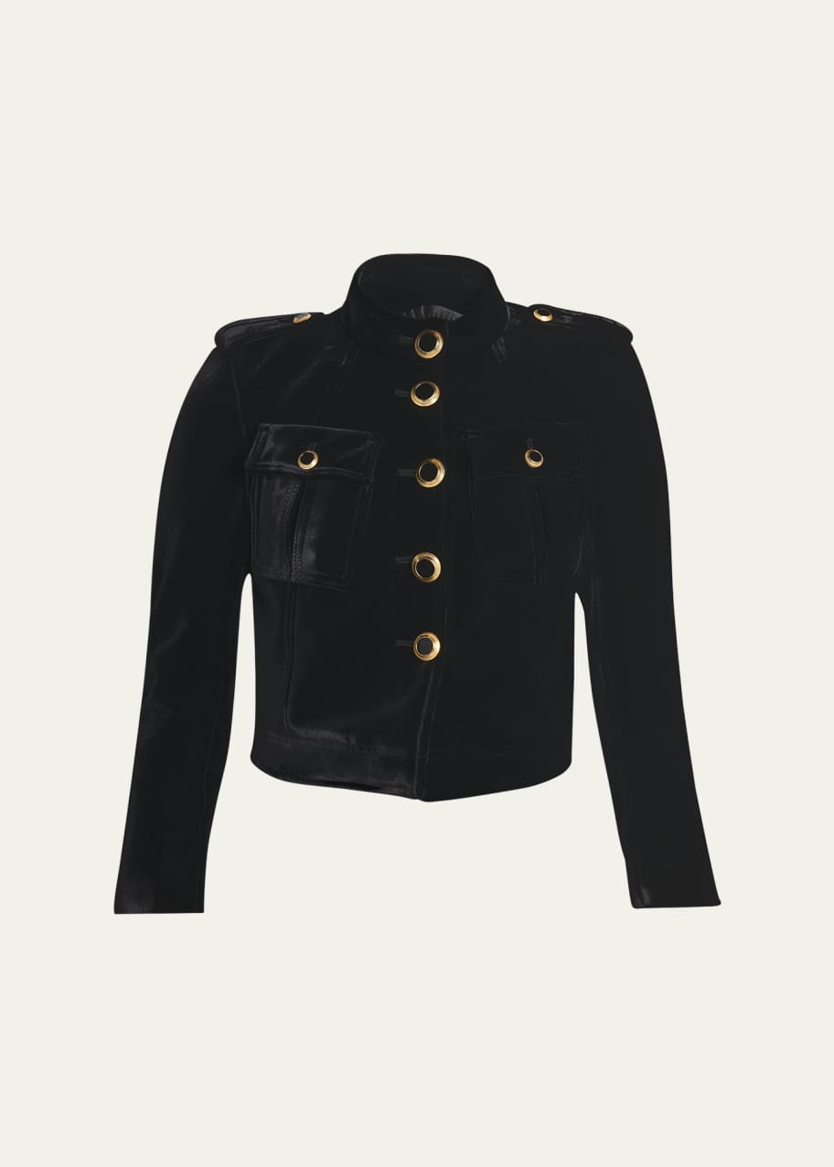 TOM FORD Velvet Military Jacket with Button Details - Bergdorf Goodman