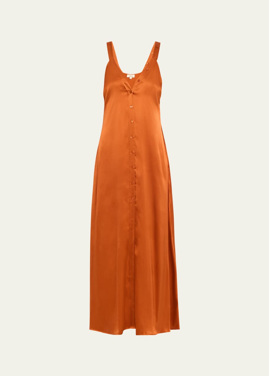 L'Agence Kellen Button-Front Silk Maxi Dress - Bergdorf Goodman