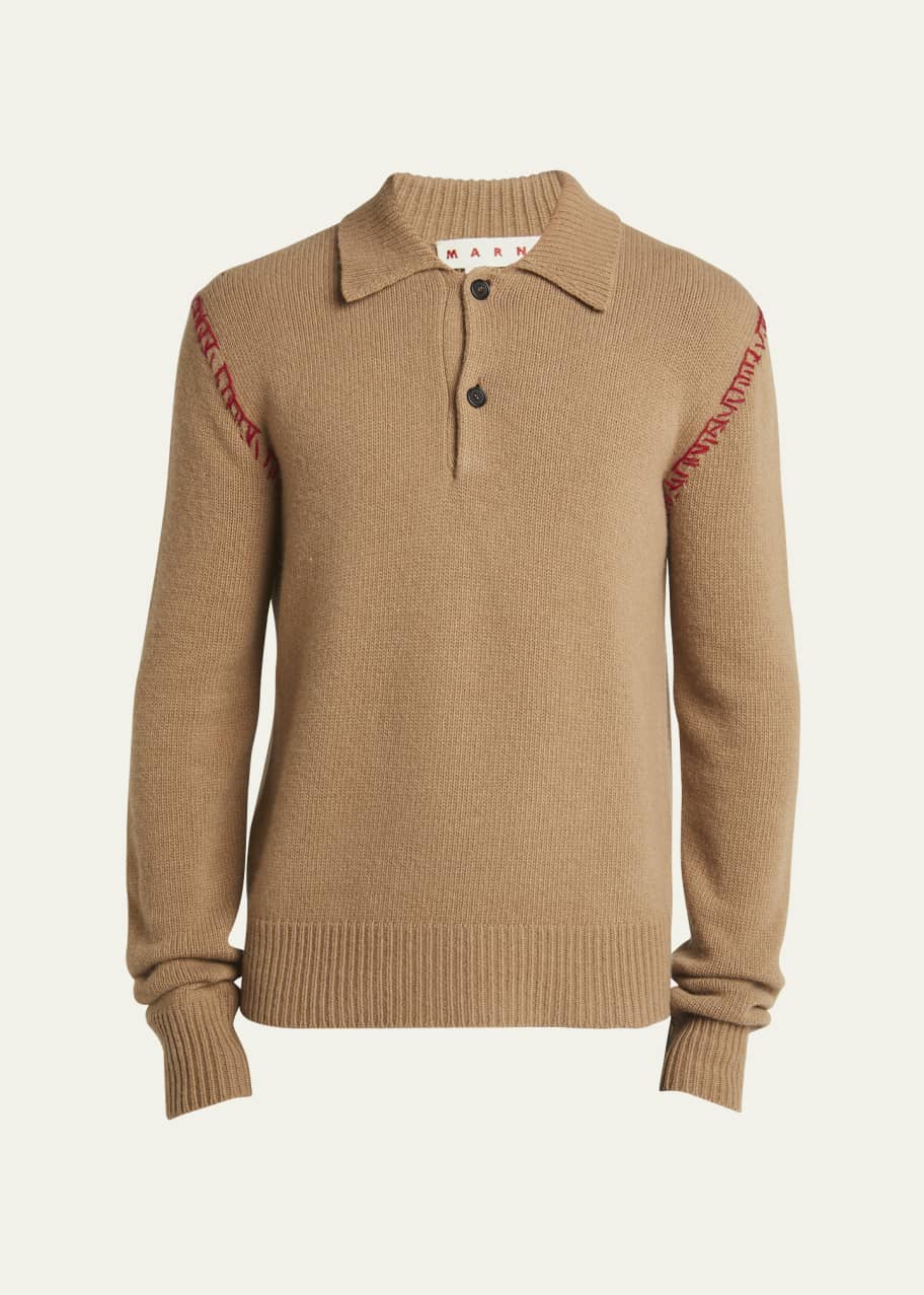 Marni Men's Wool-Cashmere Polo Shirt - Bergdorf Goodman