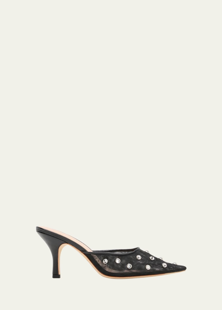 Loeffler Randall Paloma Crystal Mesh Mule Pumps - Bergdorf Goodman