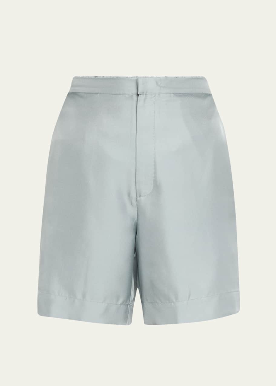 Loulou De Saison Poseidon Silk Bermuda Shorts - Bergdorf Goodman