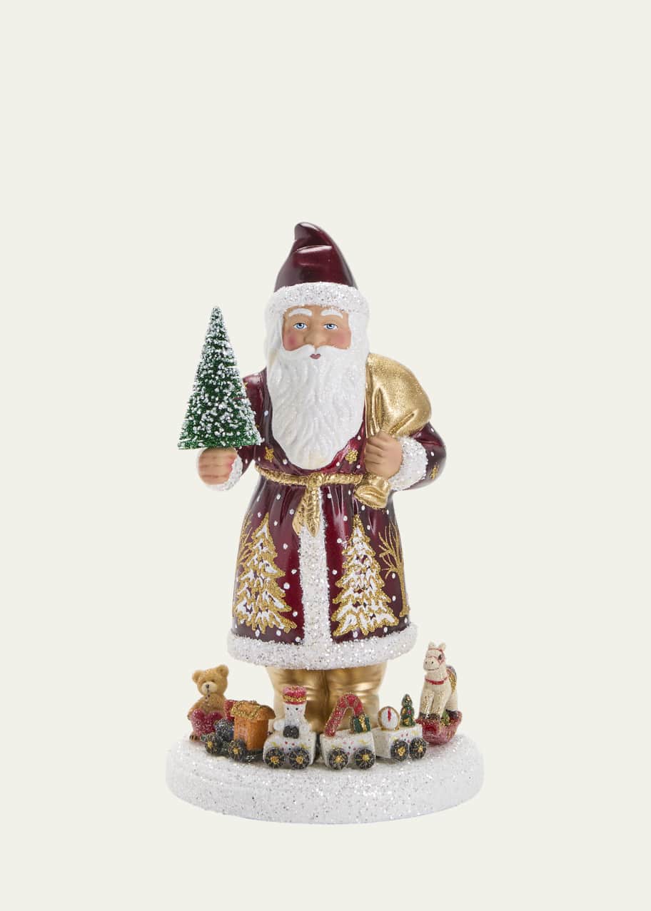 Bergdorf Goodman Tree Scene Santa Figure - Bergdorf Goodman