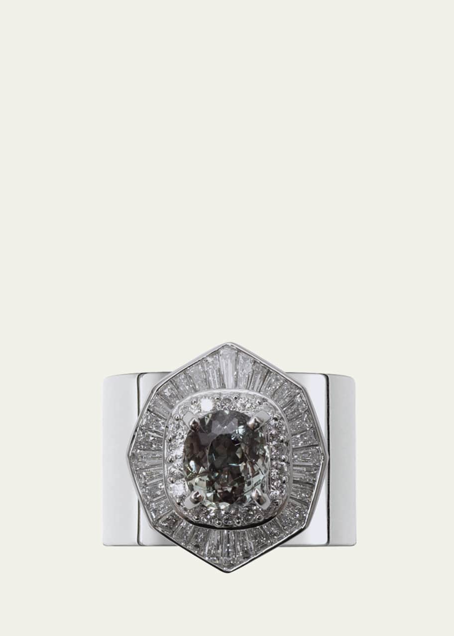 YUTAI Platinum Revive Ring with Alexandrite and Diamonds, Size 7.5 ...