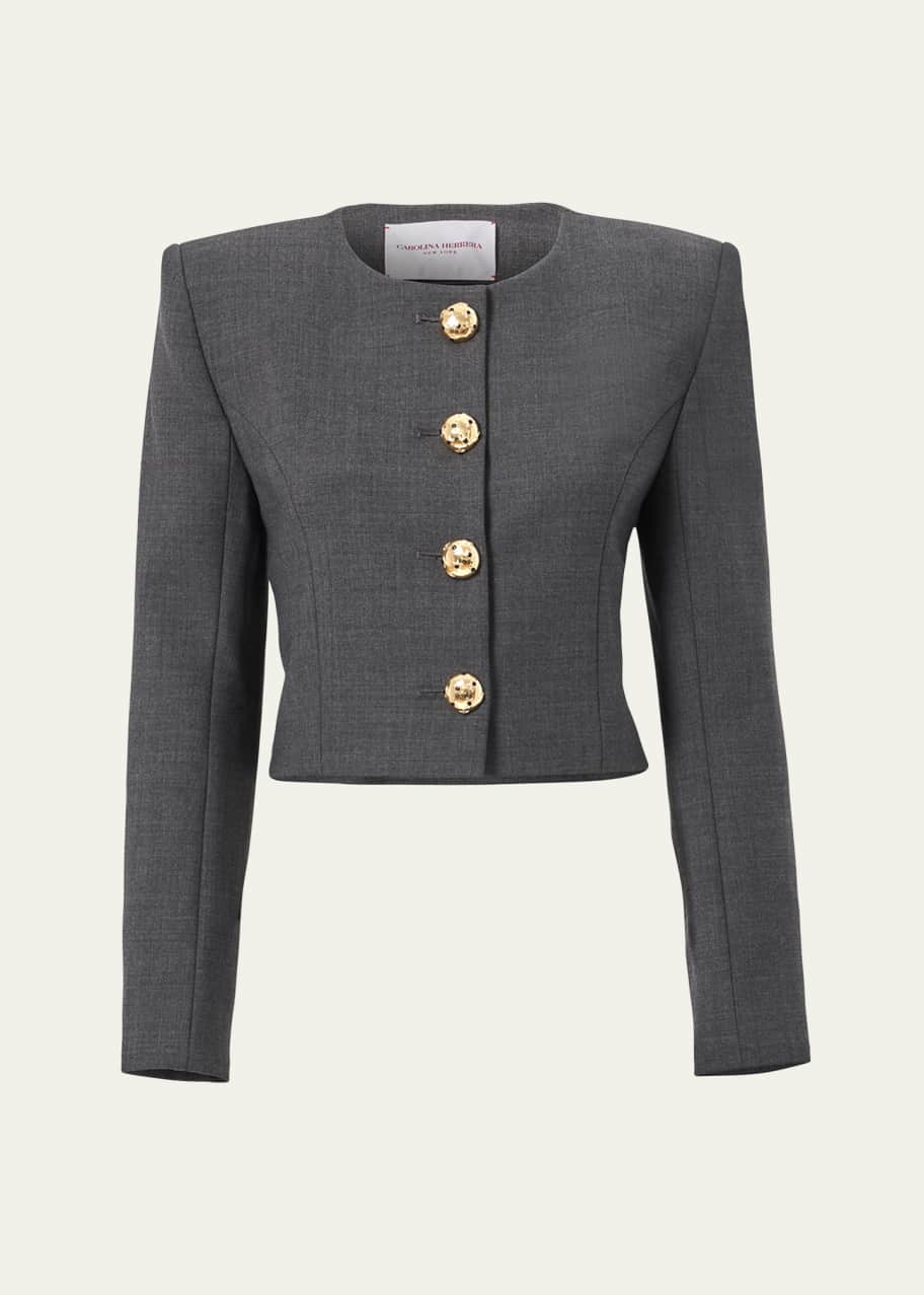 Carolina Herrera Collarless Cropped Jacket - Bergdorf Goodman