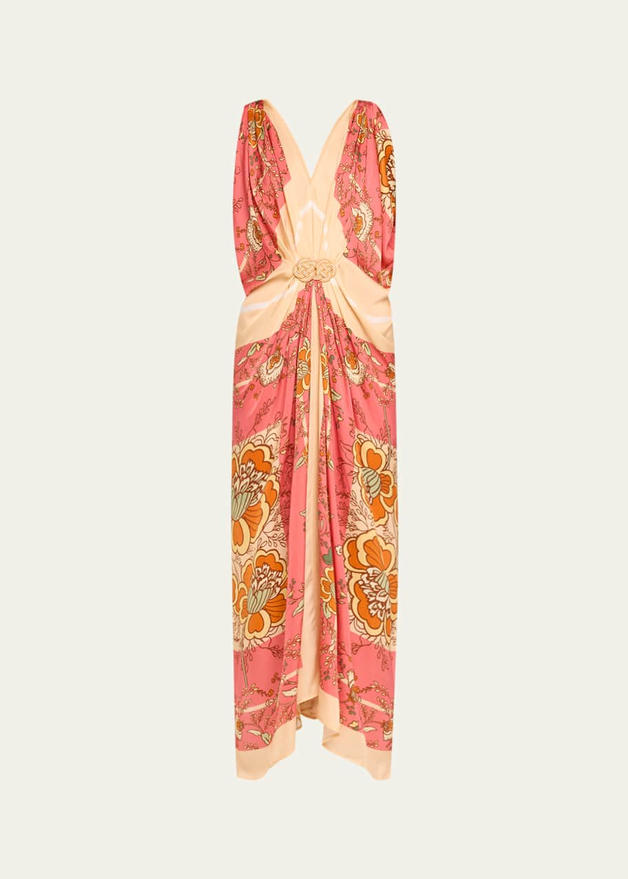 Verandah Floral Hand Draped Maxi Dress - Bergdorf Goodman