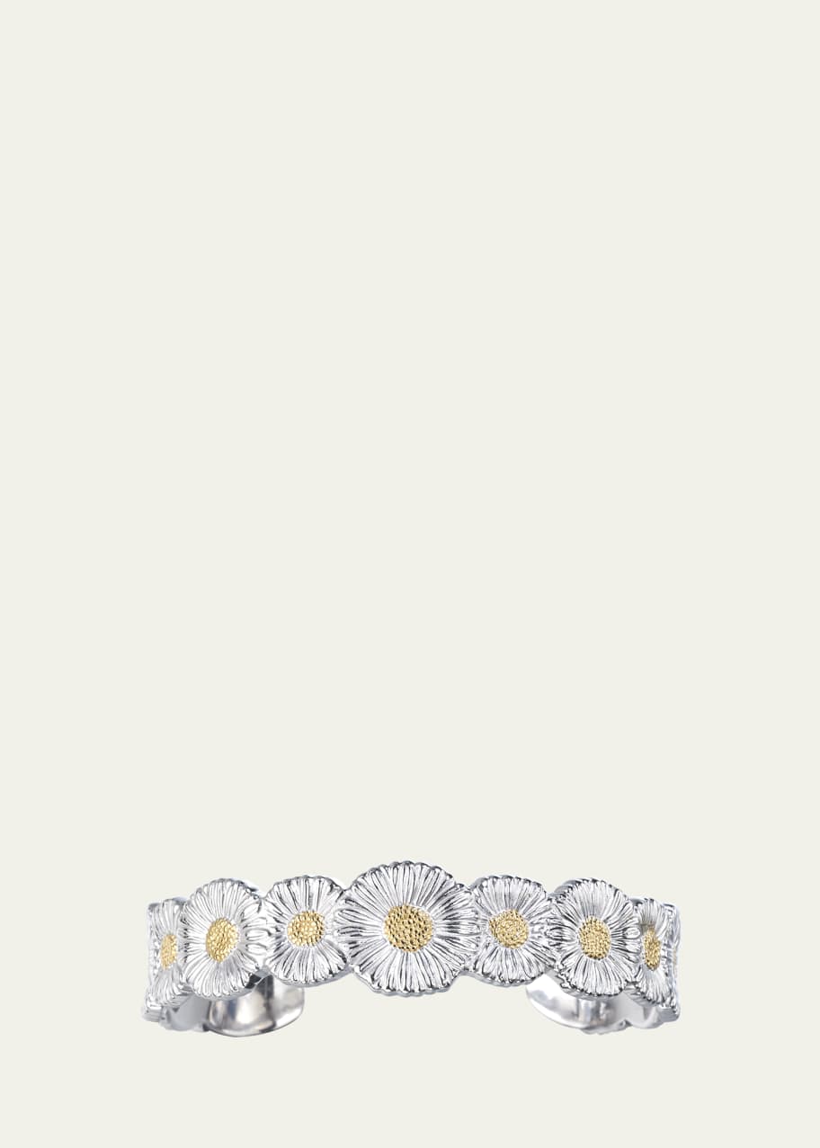 Buccellati Blossoms Daisy Sterling Silver and 18K Yellow Gold Slim Cuff ...