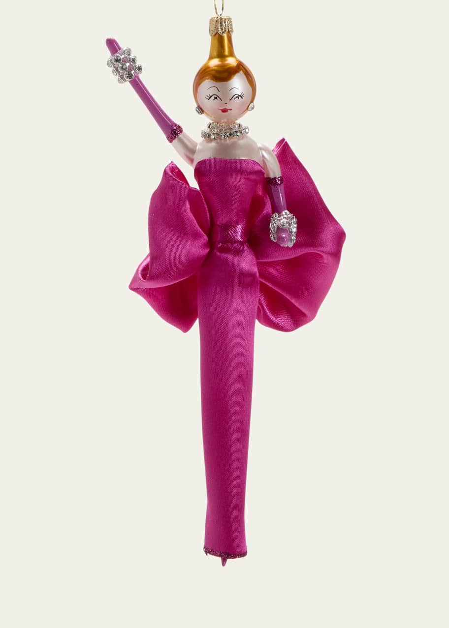 De Carlini Lady In Fuschia Dress Christmas Ornament - Bergdorf Goodman