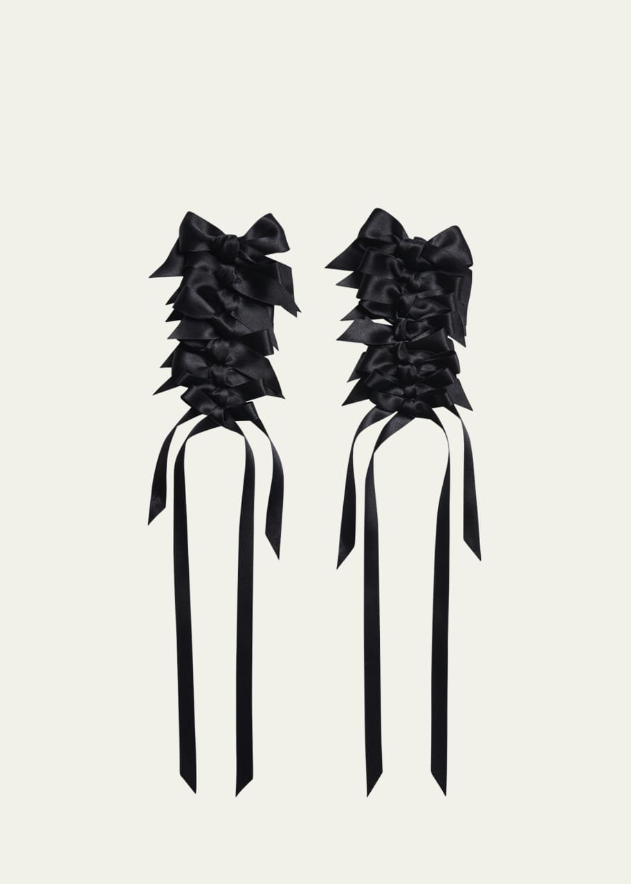 Simone Rocha Long Rosette Bow Earrings - Bergdorf Goodman