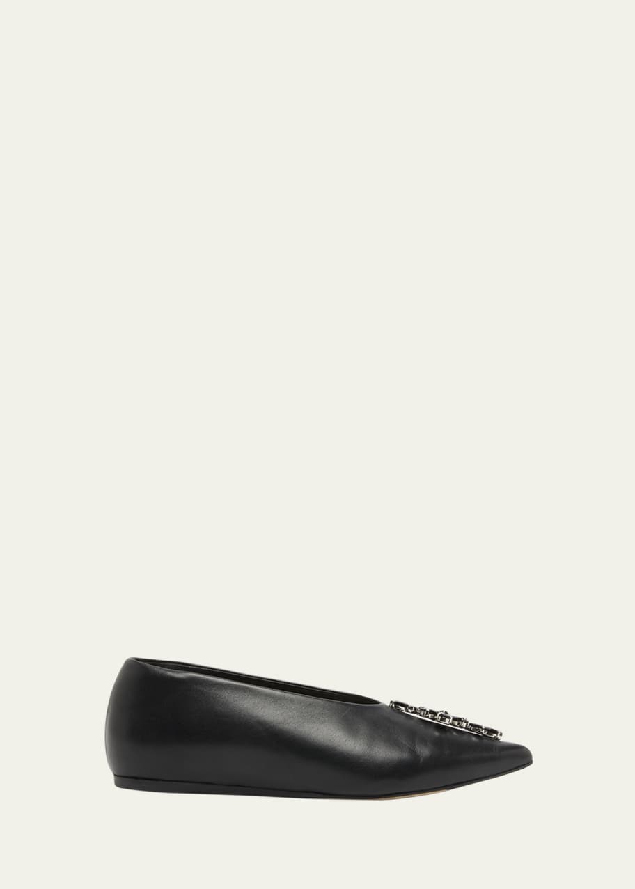 Simone Rocha Jeweled Leather Ballerina Flats - Bergdorf Goodman