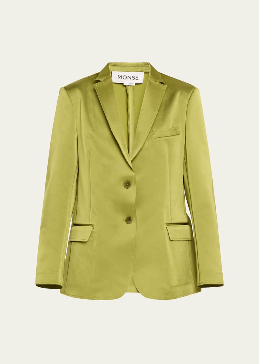 Monse Satin Raw Edge Boxy Blazer - Bergdorf Goodman