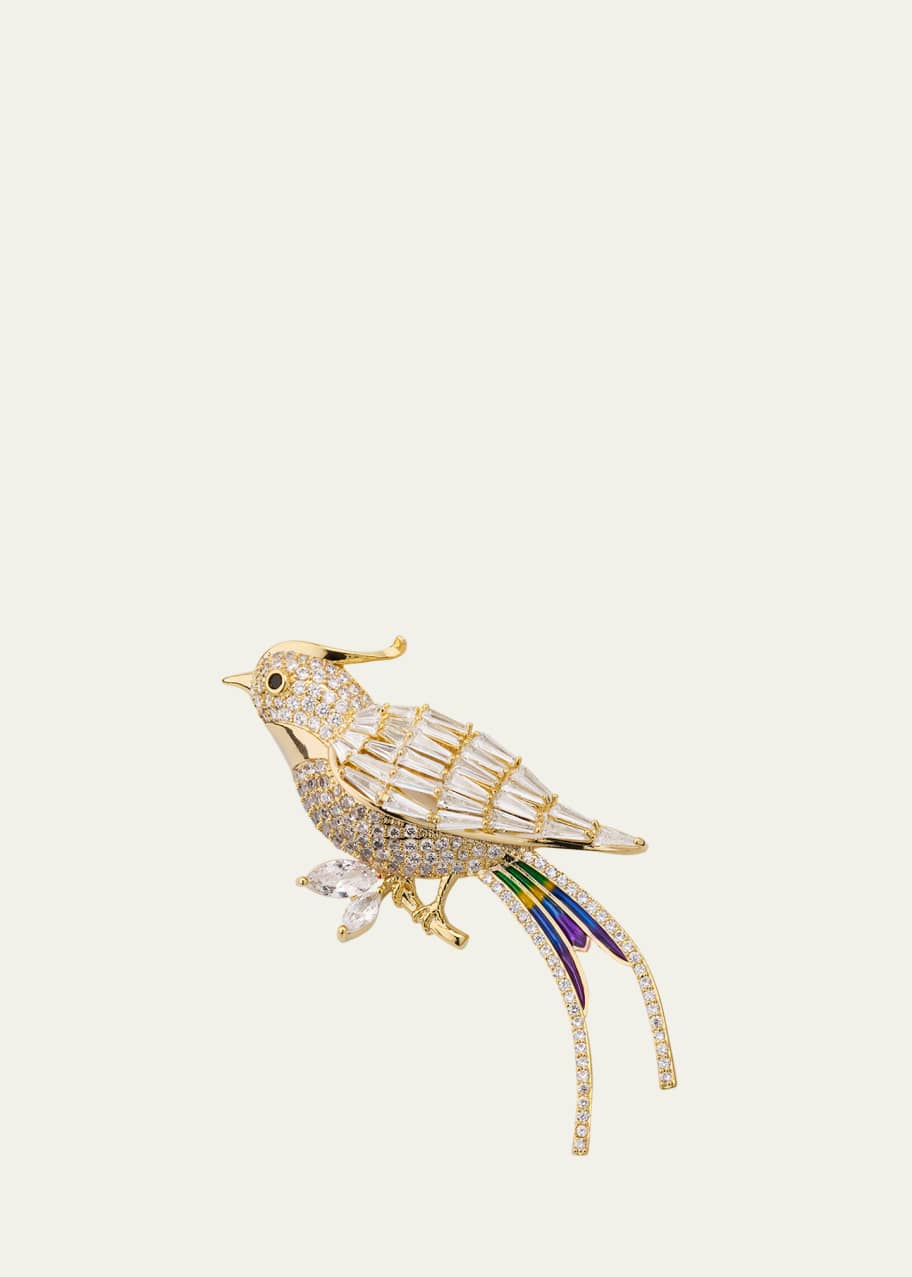 Natasha Accessories Limited Embellished Bird Brooch - Bergdorf Goodman