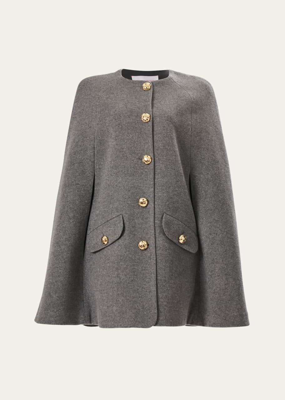 Carolina Herrera Button-Front Wool-Cashmere Cape - Bergdorf Goodman
